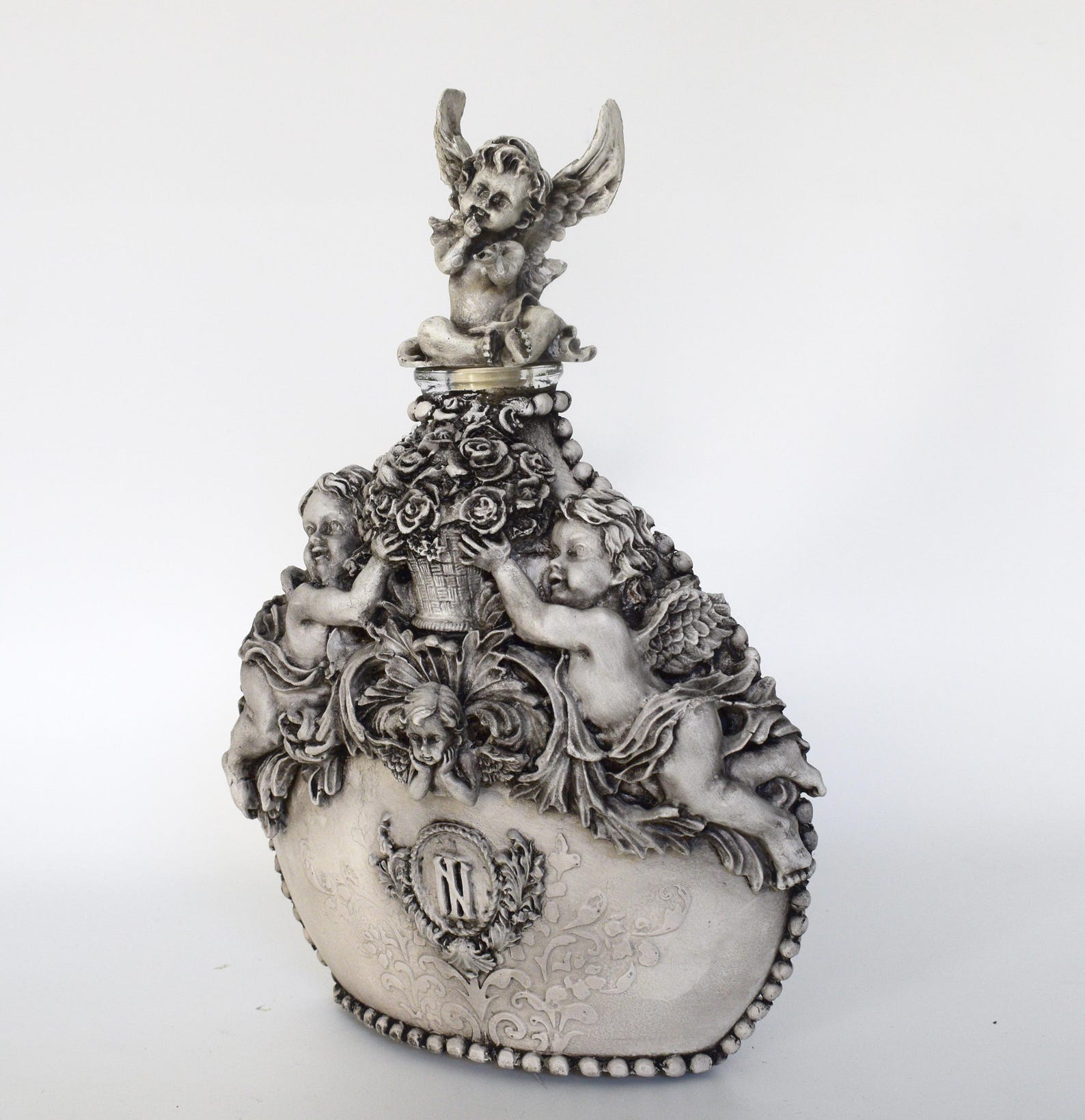 Decorated Glass Bottle Art With Angels , Art Home Decor,romantic Gift ...