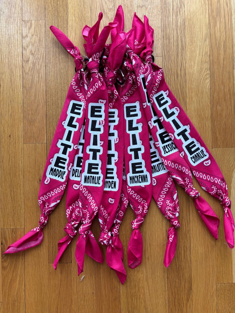 Bandana Keychain, Team Bandanas for Backpacks, Bling Bandana - Etsy
