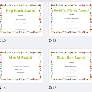 End of Year Printable Classroom Candy Awards, Printable, Student Gifts ...