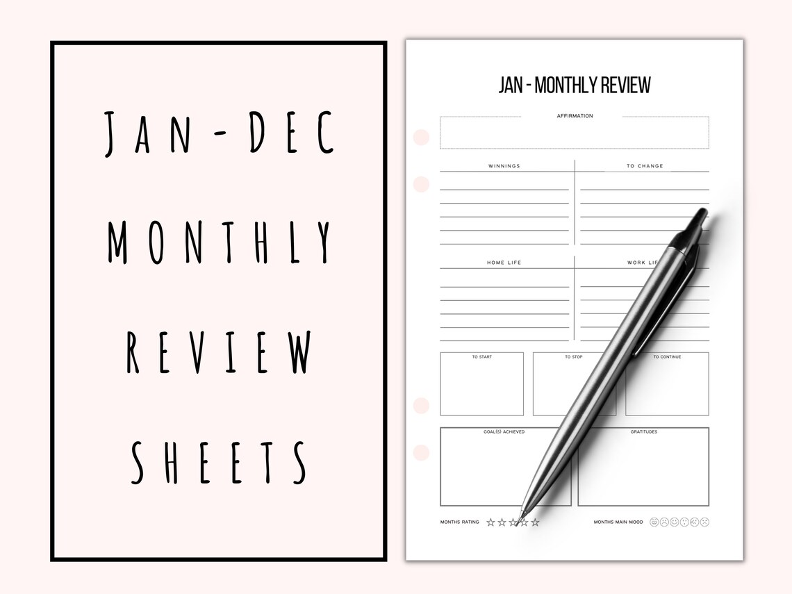 2024 2025 2026 Undated Monthly Calendar Bundle, Overview, Review, Jan ...