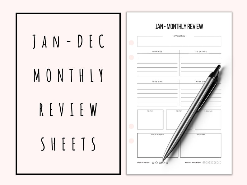 2024 2025 2026 Undated Monthly Calendar Bundle, Overview, Review, Jan ...