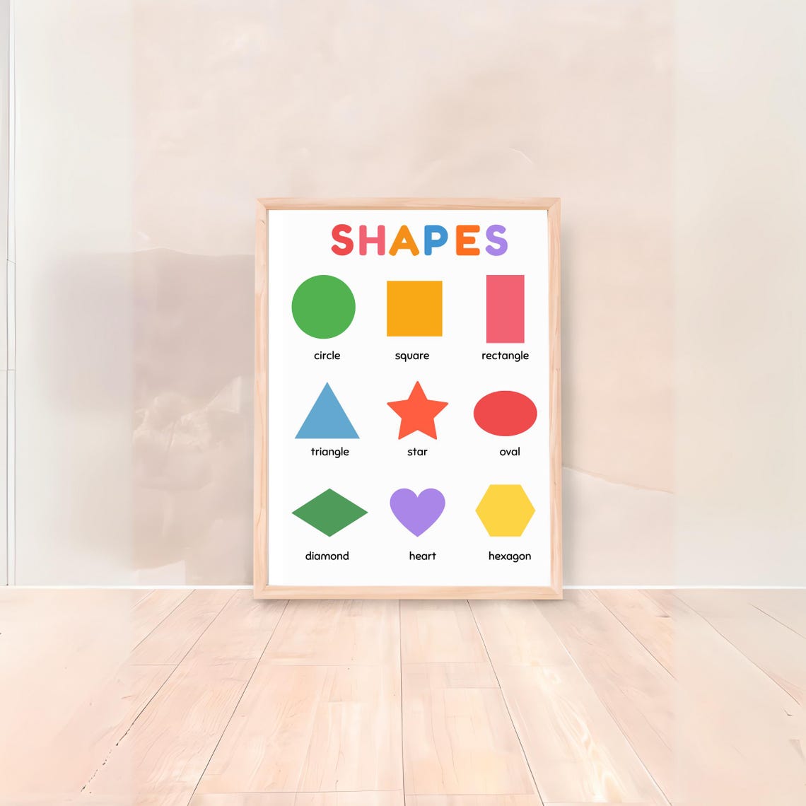 Colorful Shapes Poster for Kids | Educational Wall Art for Classroom ...