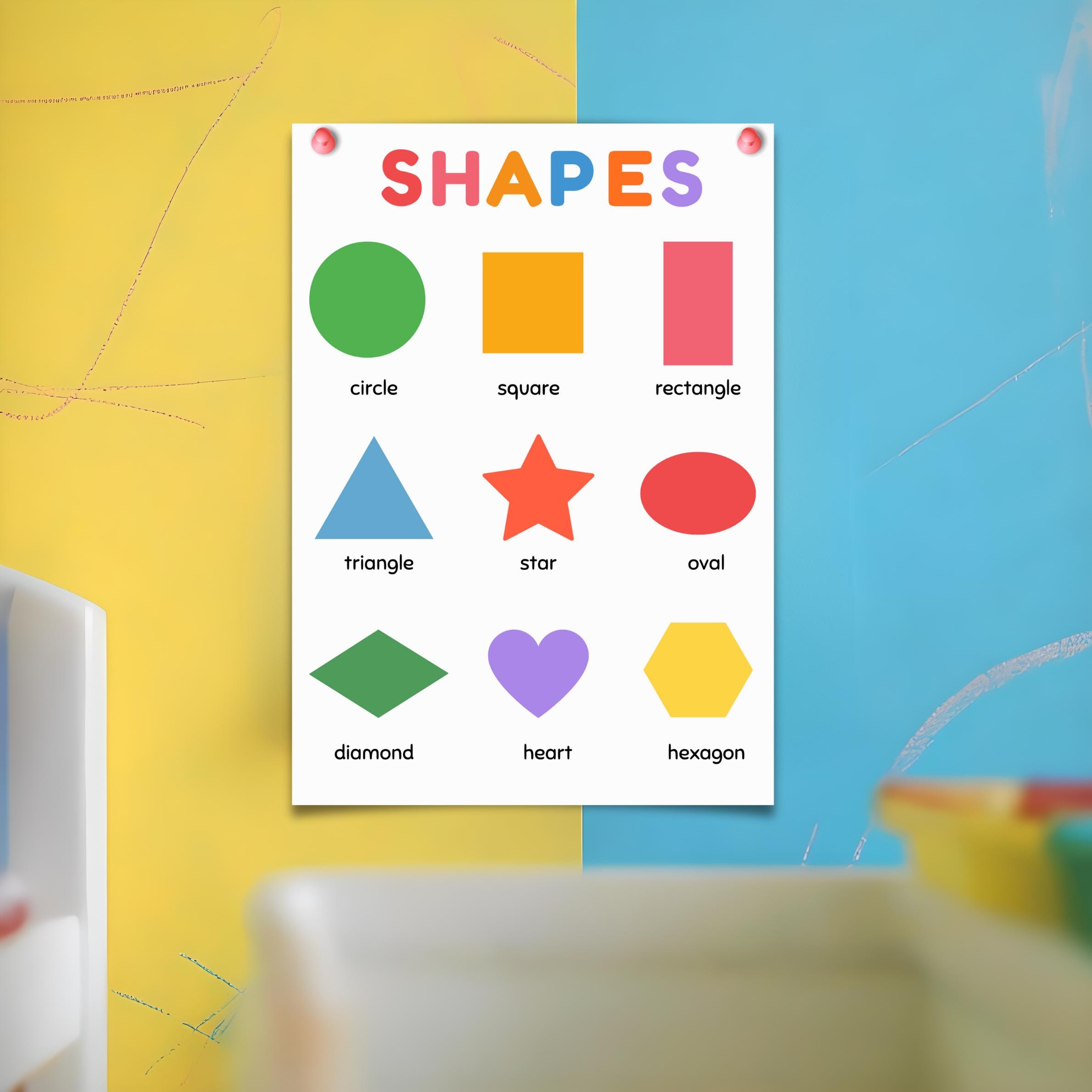 Colorful Shapes Poster for Kids | Educational Wall Art for Classroom ...