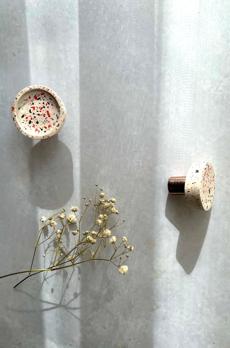 Set of Free Ship Terrazzo Knob Concrete Cabinet Knob Drawer Pull Cabinet Knobs Concrete Knobs ...