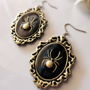 Gold Spider in Frame Earrings | Spider | Gothic Style | Dark Aesthetic ...