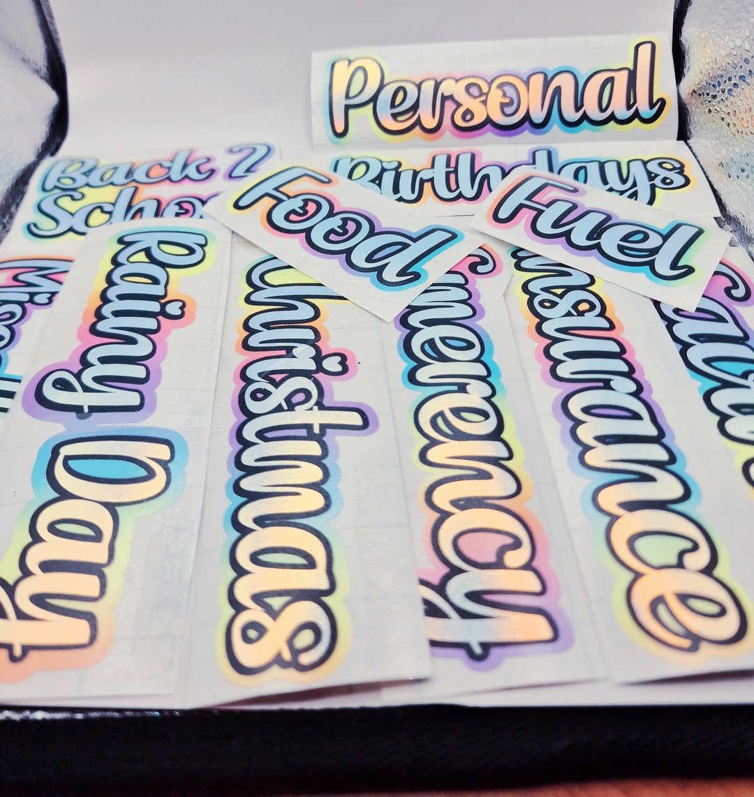 Budget Binder Decals, Vinyl Words, Personalised Vinyl, Cash Binders Etc ...