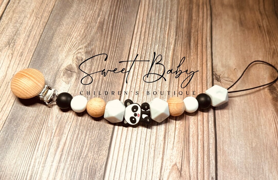 Marble Panda Pacifier Clip - Etsy