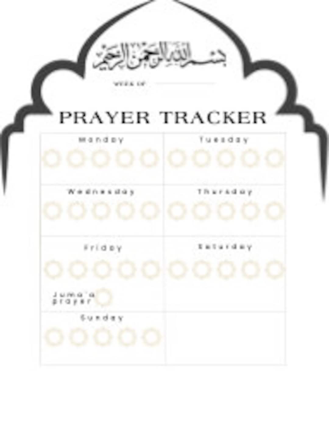 Weekly Minimalistic Prayer Tracker - Etsy