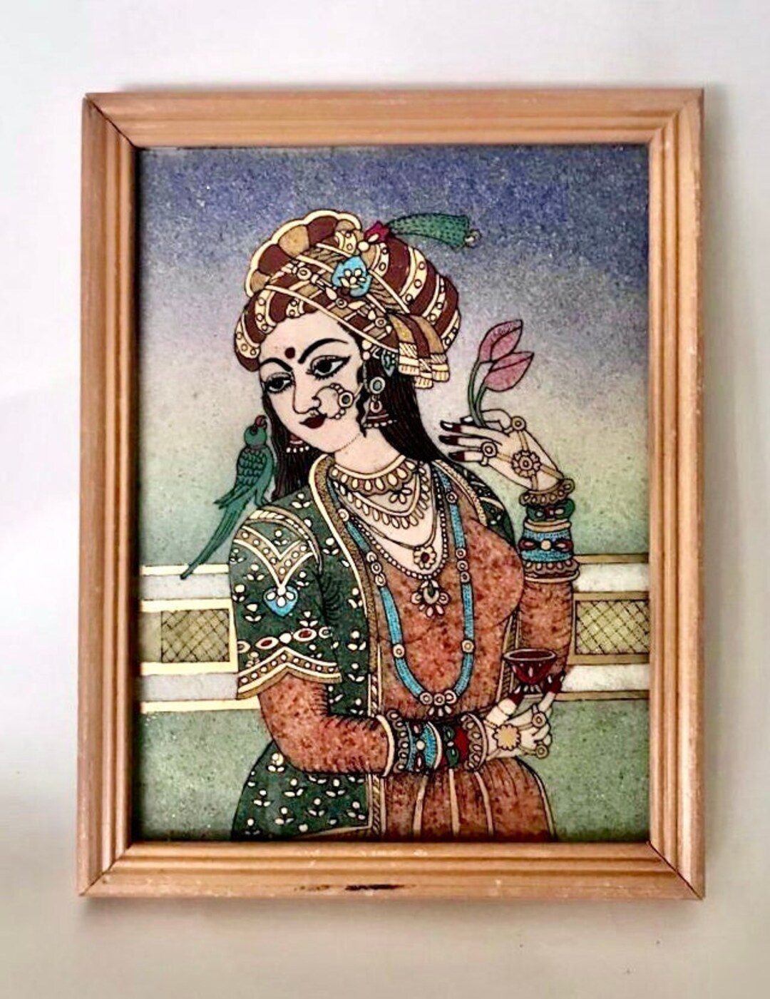 Wall Art Colorful Indian Royal Rajputana Rani Gemstones Painting, Gift ...
