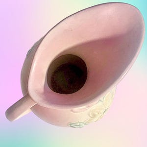 7.3" Tall Vintage American Pottery Pitcher, Hull Pink Magnolia, C1943 ...