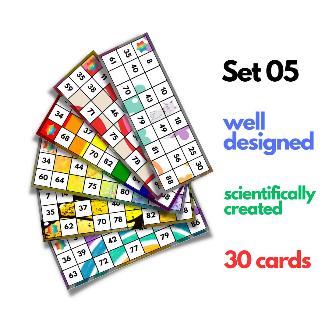 Tombola Tickets 30 Cards Ready to Print Perfect Equality Serie 05 8 ...