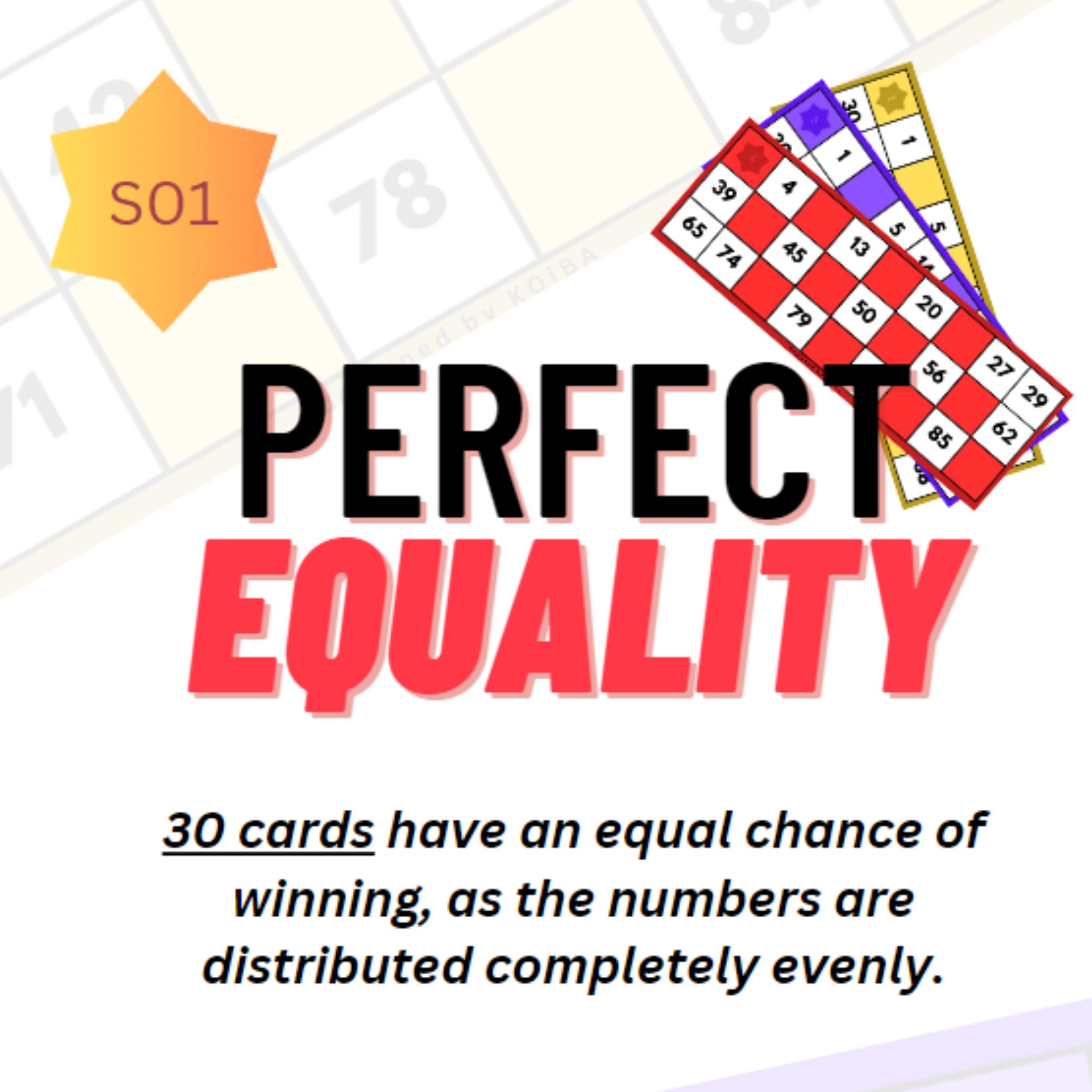 Tombola Tickets 30 Cards Ready to Print Perfect Equality Serie 01 8 ...