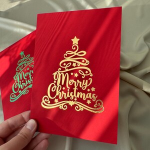 Set of 5 Luxury Textured Christmas Cards With Free Envelopes - Red or ...