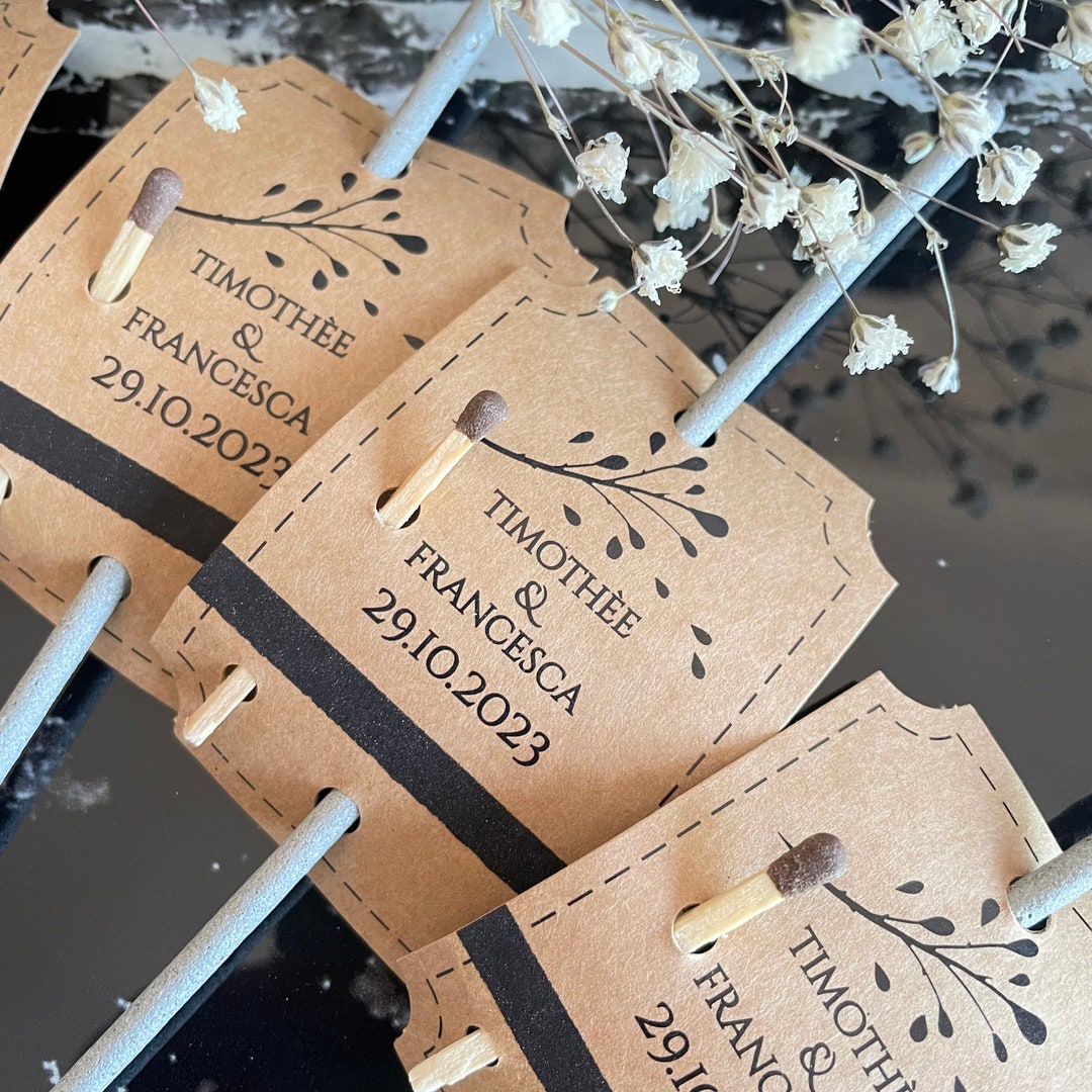 Set of 50 Personalized Sparkler Tags Flower Design for Weddings ...