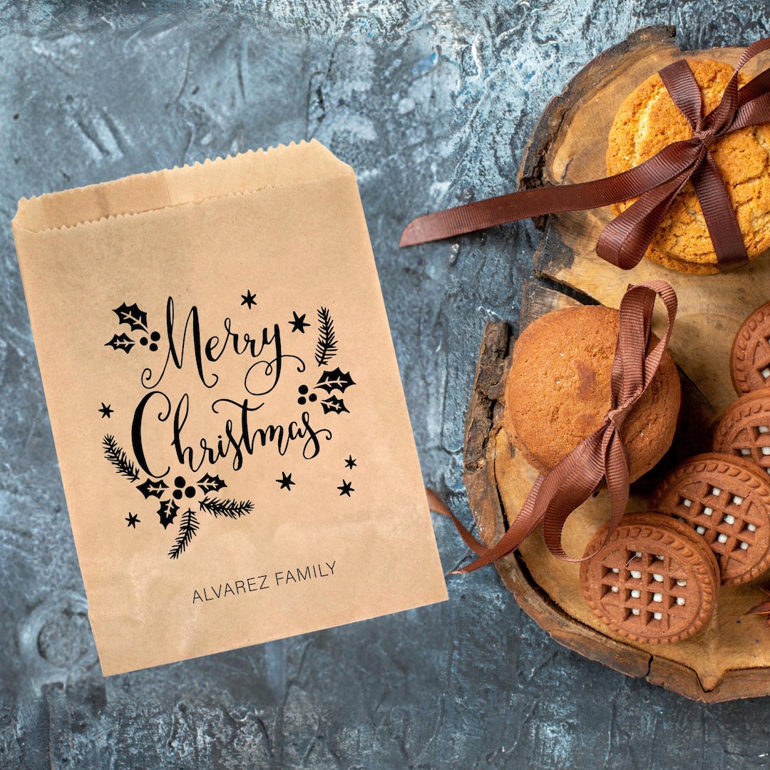 Christmas Cookie Bags - Merry Christmas & Happy New Year Paper Bag ...