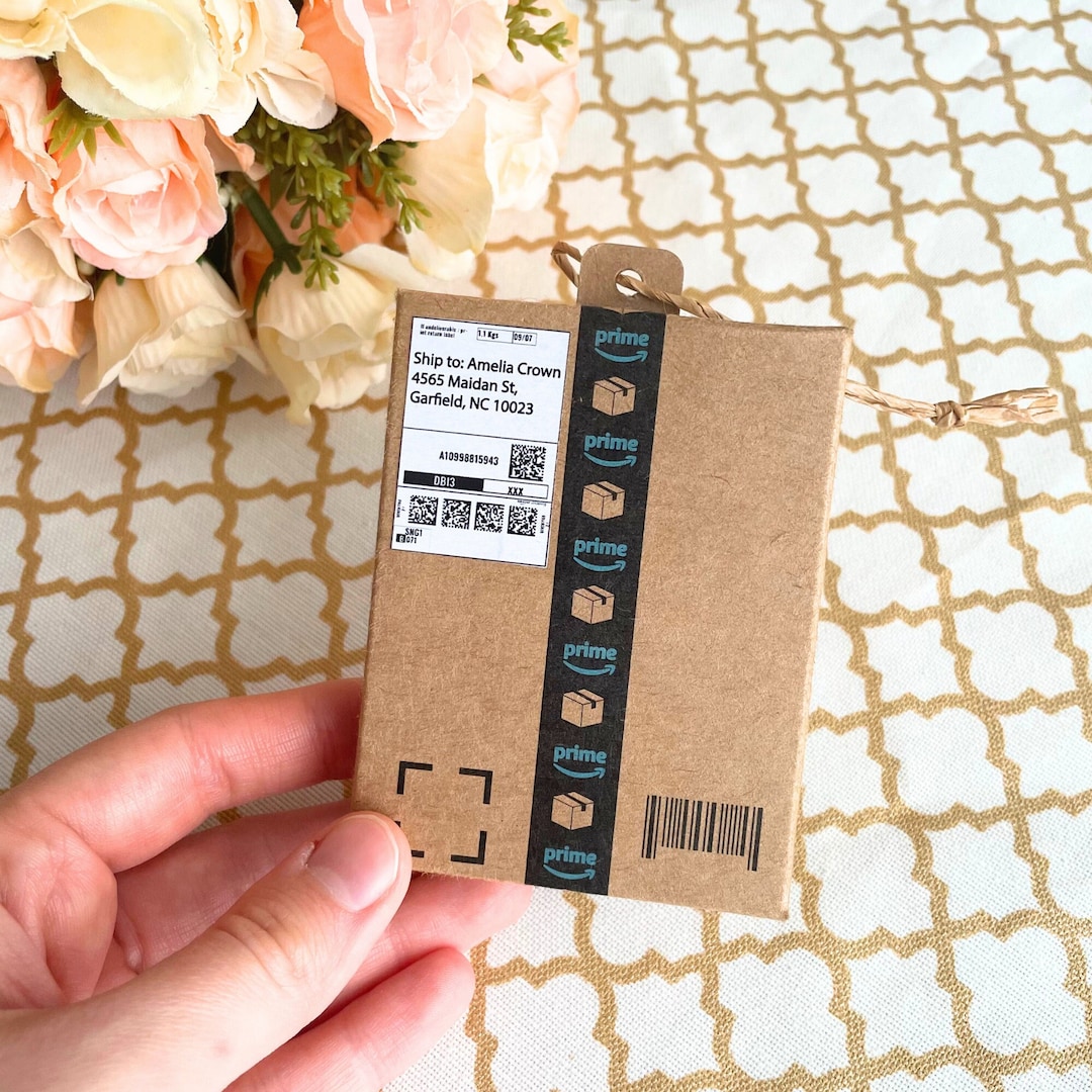 Amazon Box Ornament for Christmas Tree, Personalized Shipping Label ...