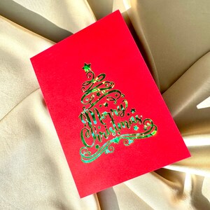 Set of 5 Luxury Textured Christmas Cards With Free Envelopes - Red or ...