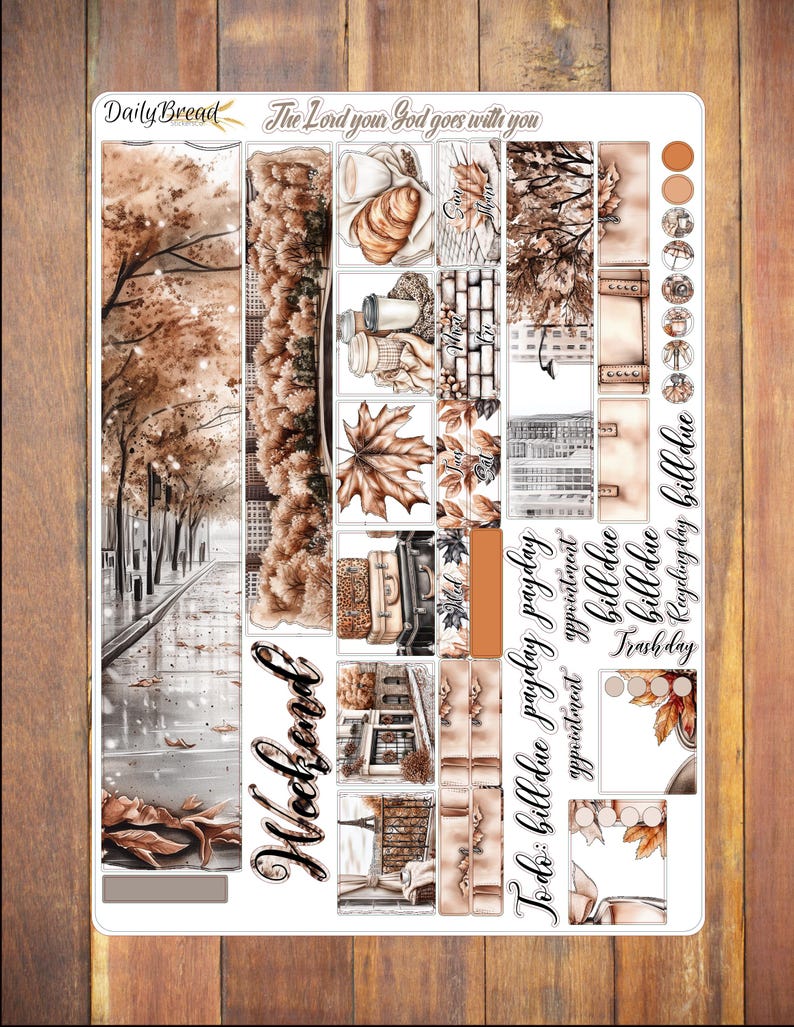 Fall-themed A5 Planner and Journaling Sticker Kit - Etsy