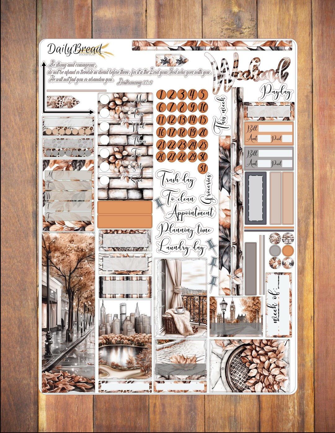 Fall-themed A5 Planner and Journaling Sticker Kit - Etsy