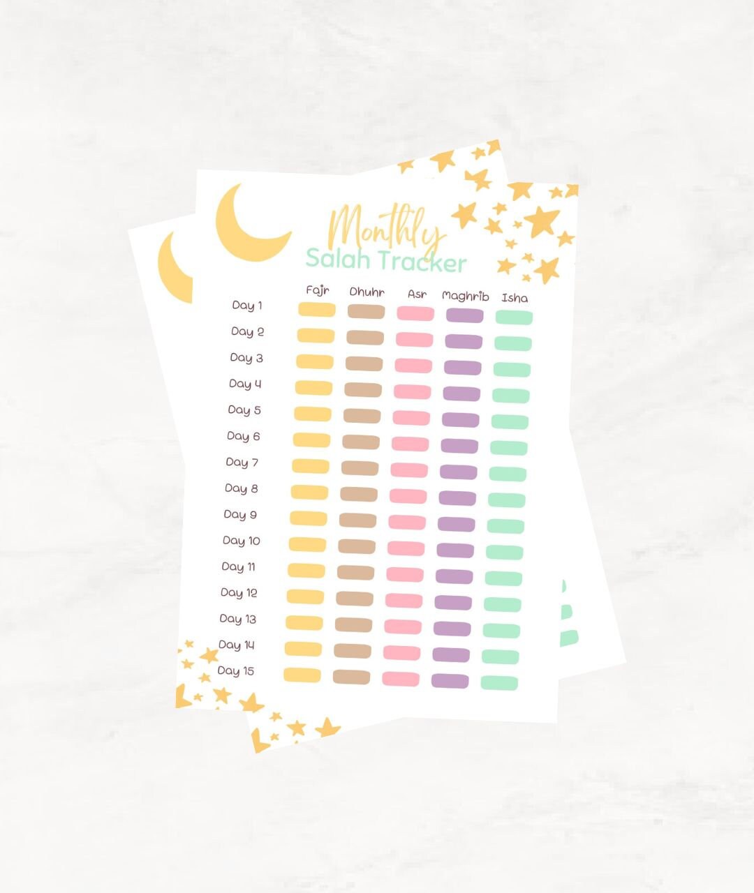 Monthly Salah Tracker. Islamic Printable Salat/salah Tracker, for ...