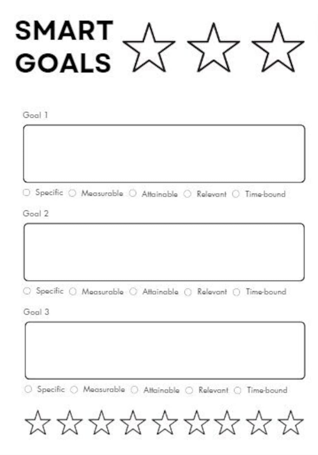 SMART Goal Worksheet Printable A4 - Etsy
