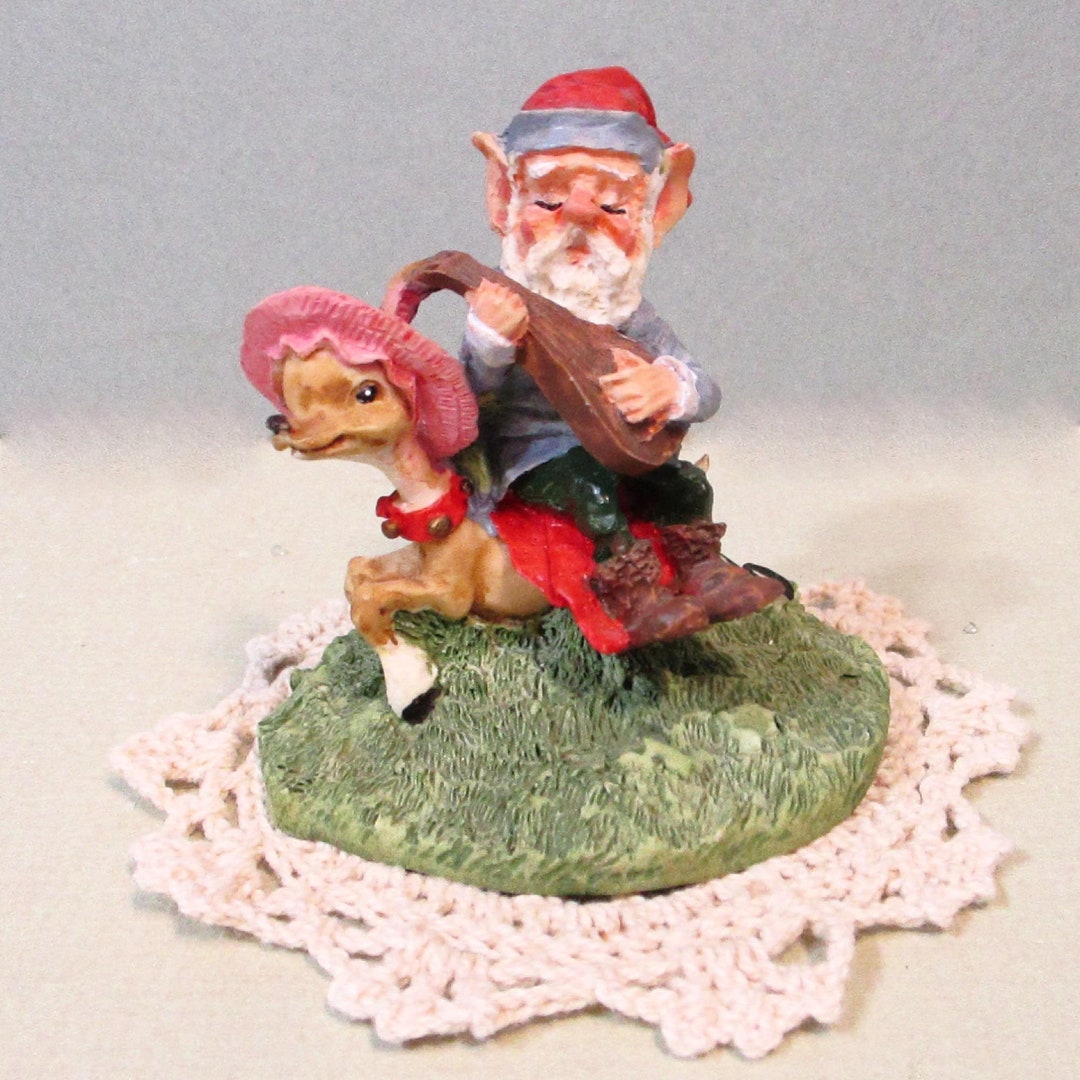 Christmas Elf Strumming a Banjo While Riding a Deer Collectible ...