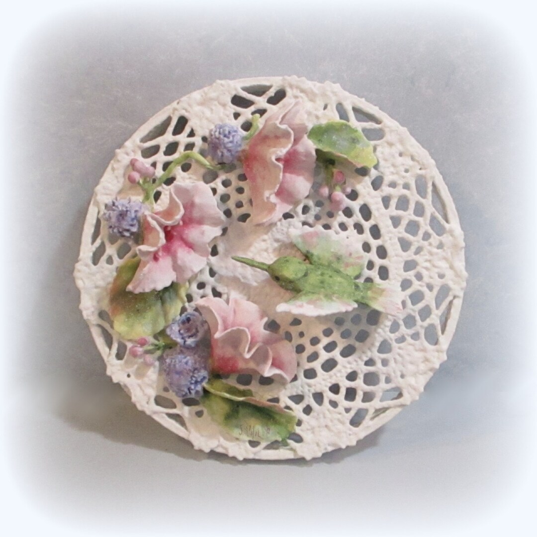 3d Hummingbird Flower Arrangement Wall Sculpture . Shabby Chic Girl ...