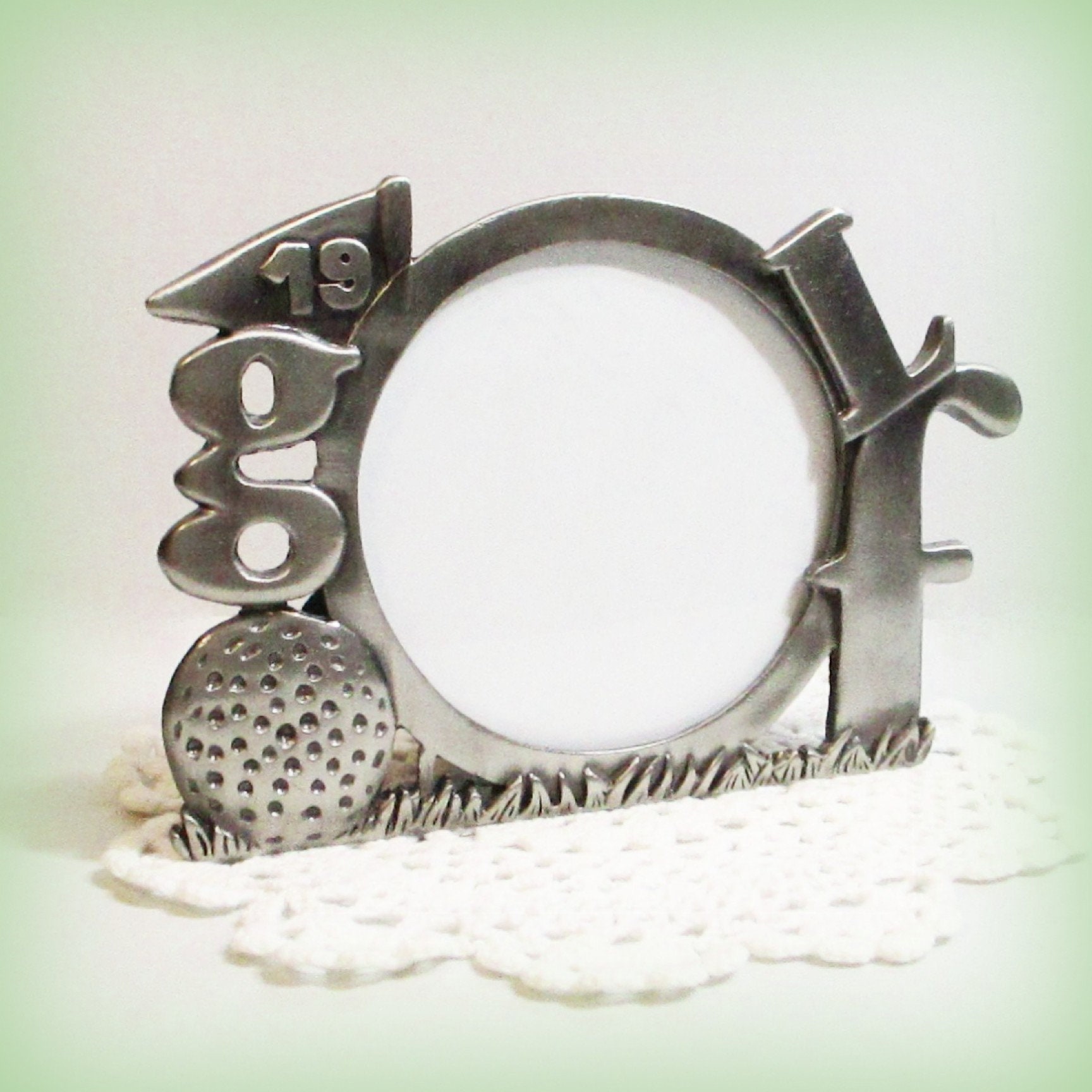 Sixtrees Metal 3 X 3 Golf Ball Picture Frame . Vintage Faux Pewter Like ...