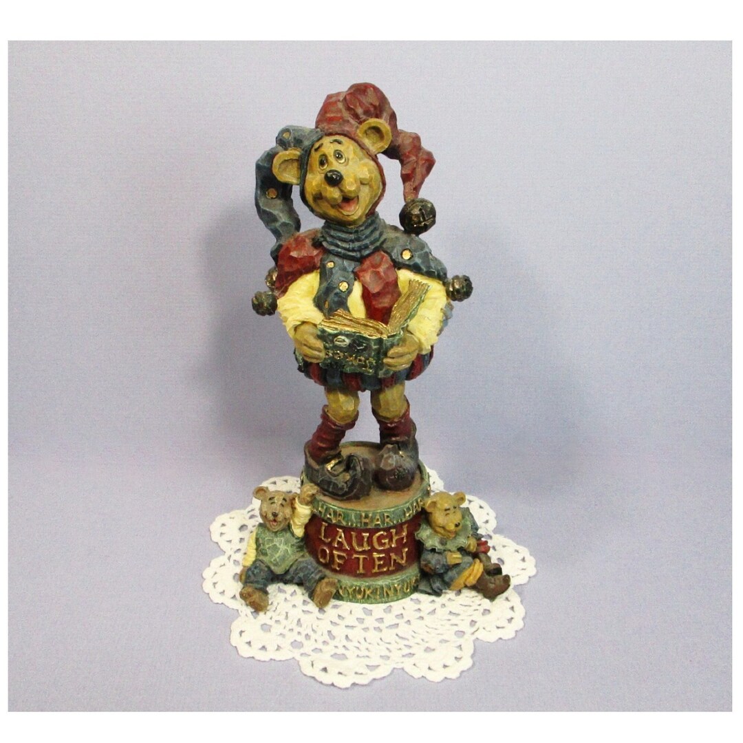 Vintage Boyds Bears Jester Figurine: Funnybones Clown, Carvers Choice ...