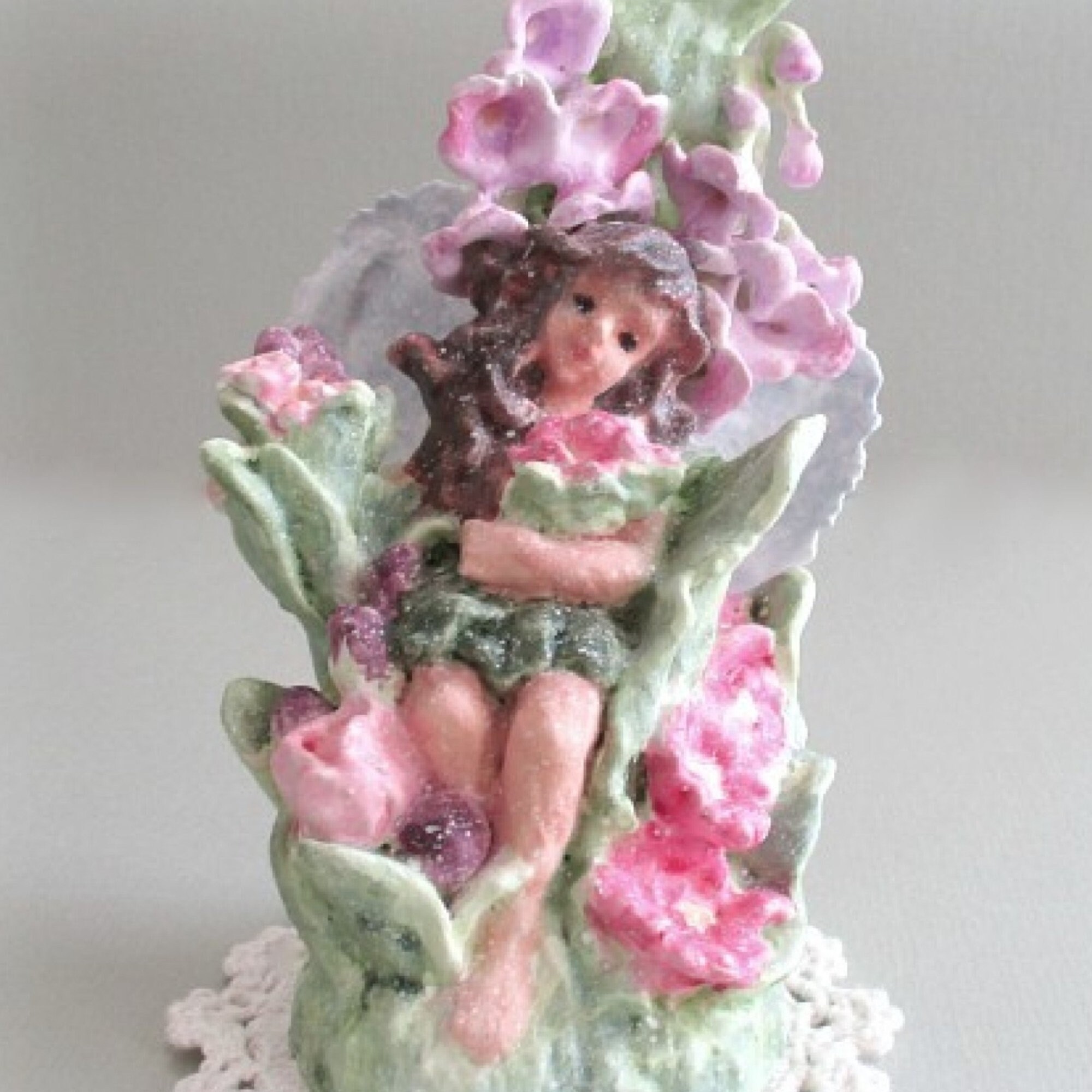 Flower Fairy Figurine. Garden Fairy Figure . Floral Faerie Sculpture ...