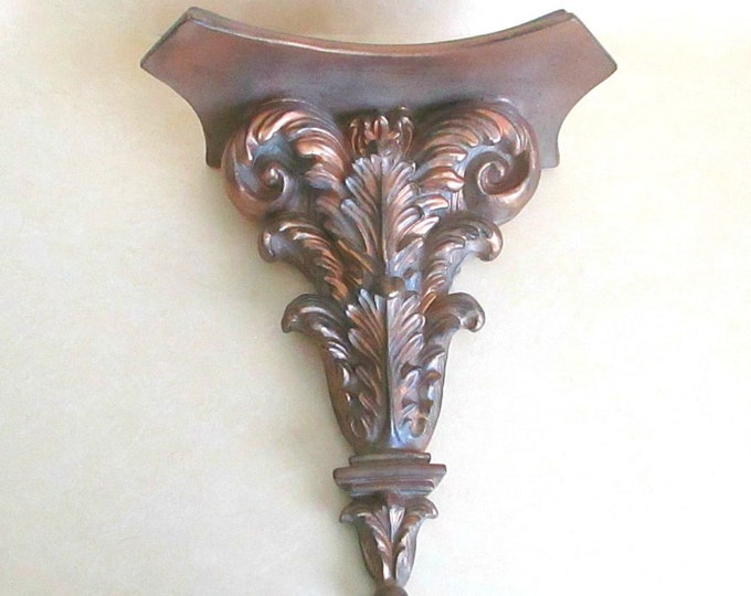 Greek Wall Shelf . Acanthus Leaf Scroll Wall Sconce . Brown Gold Plant ...