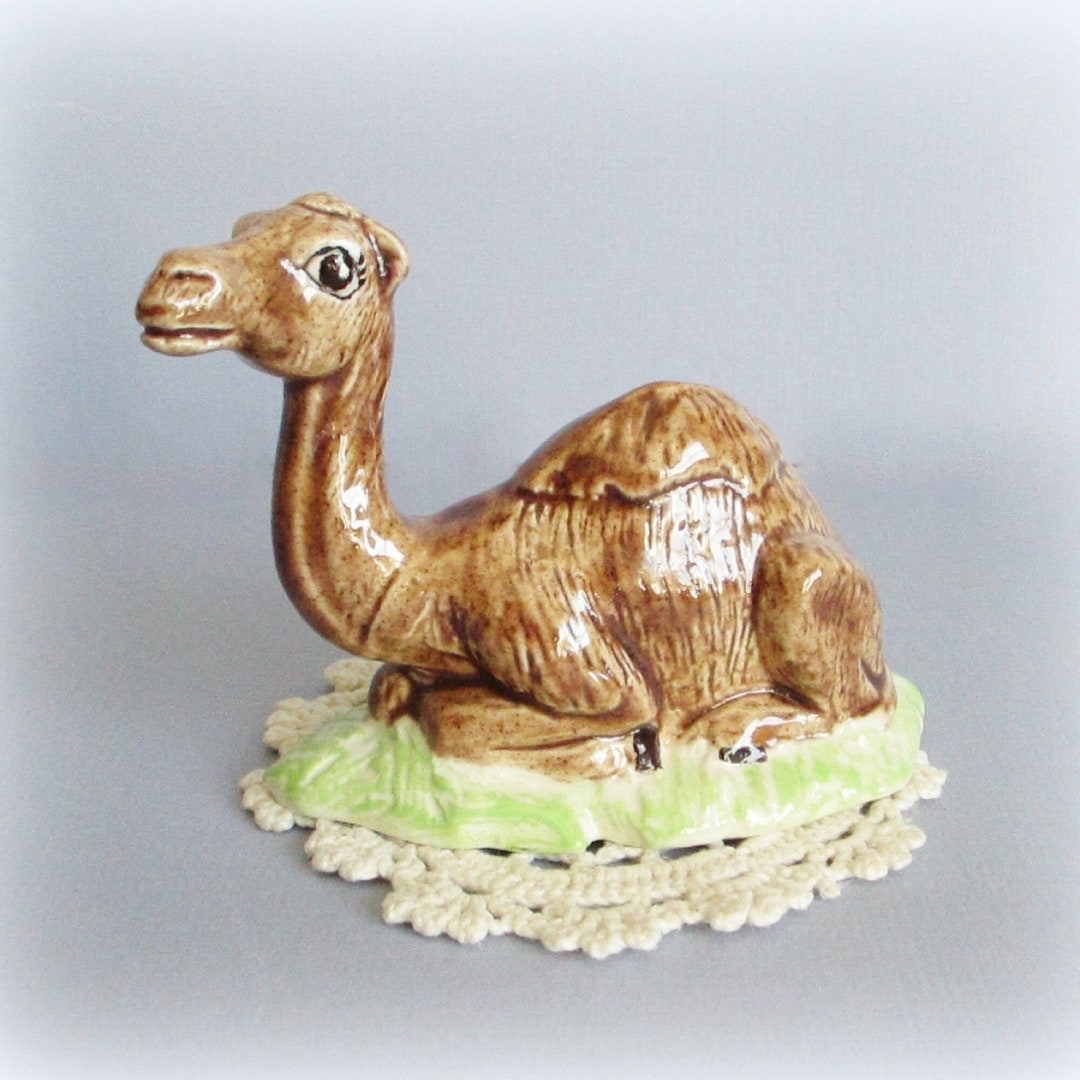 Ceramic Camel Figurine . Christmas Nativity Accessory . Xmas Holiday ...