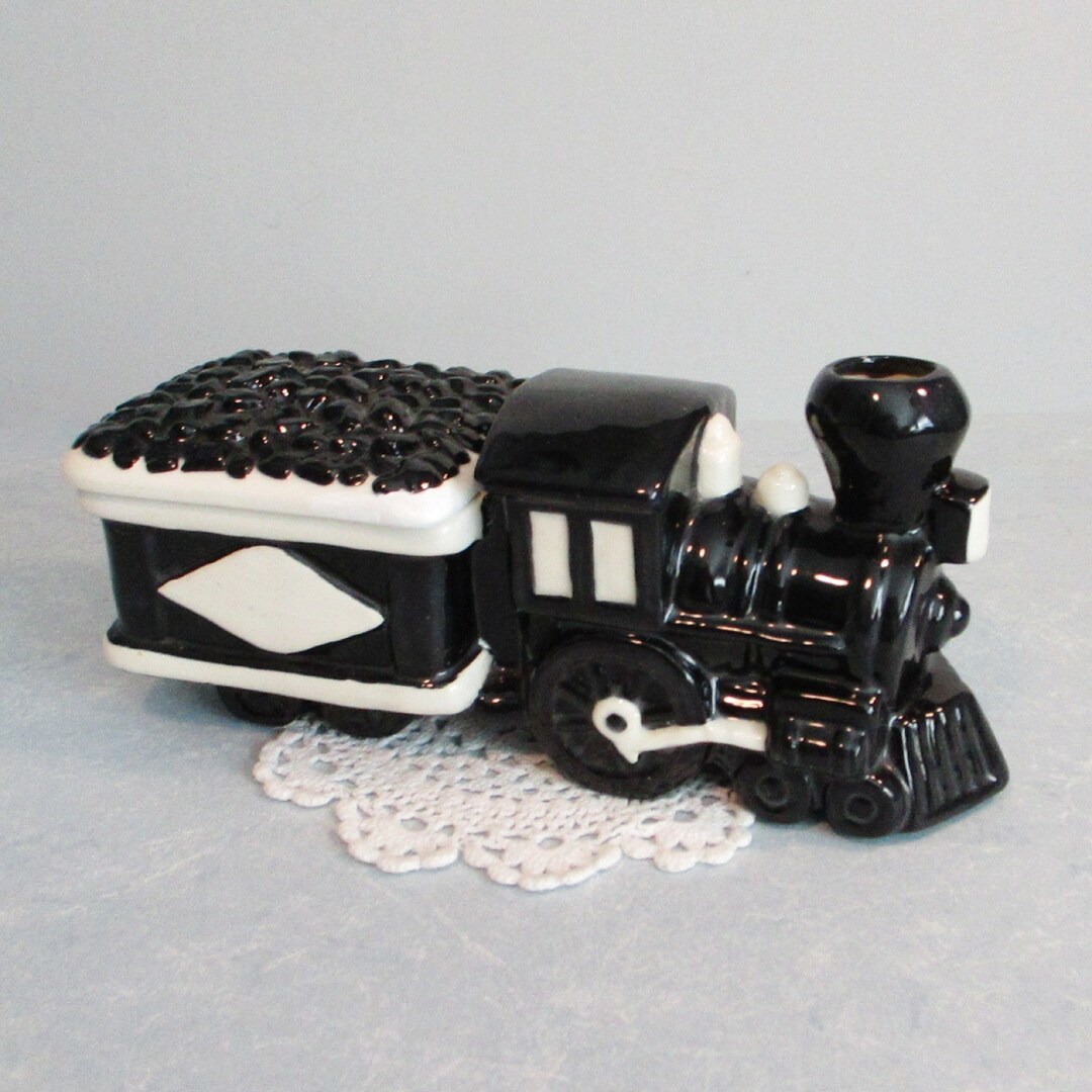 Steam Locomotive Coal Train Ceramic Figurine . Desk Display . Catch All ...