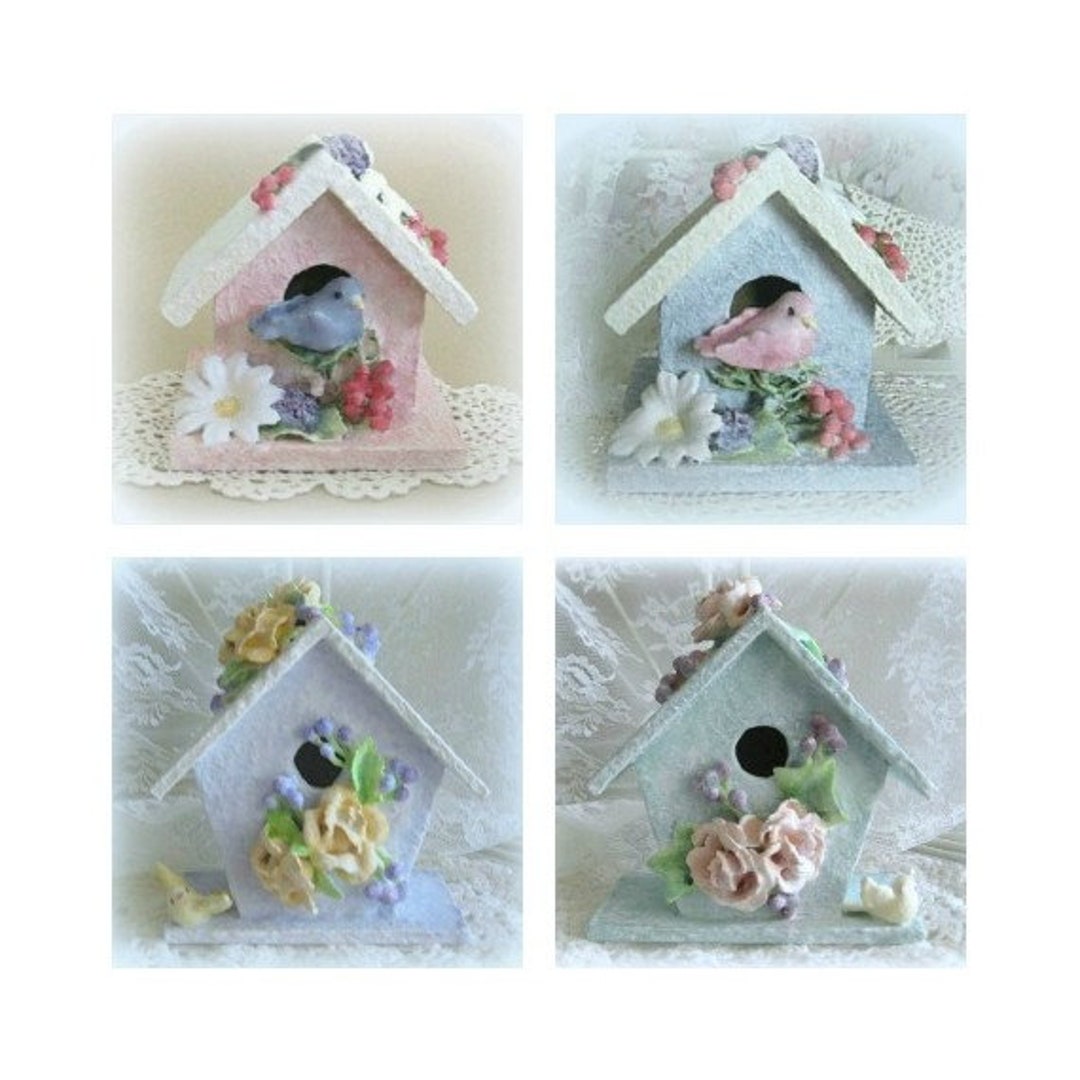 Miniature Bird House . Flower Bird House . Decorative Bird - Etsy