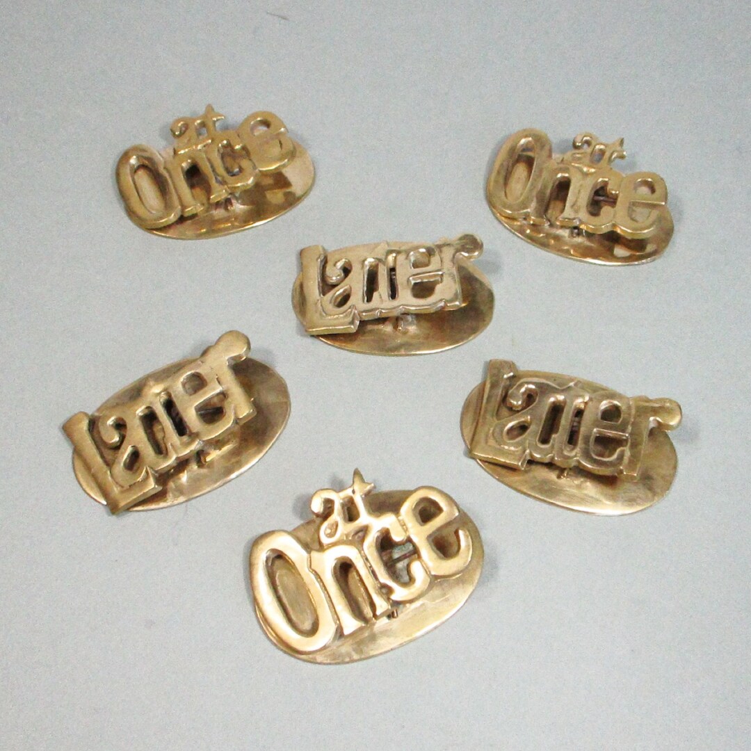 Brass Clip 'later'. Spring Loaded Paper Clip. Vintage Paper Clamp ...