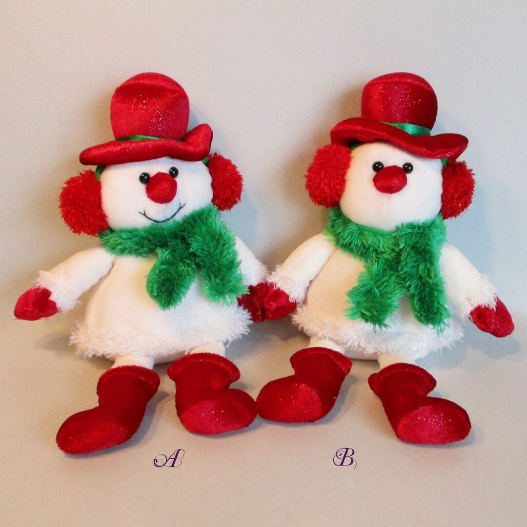 Stuffed Plush Christmas Snowman Doll Toy . Whimsical Xmas - Etsy