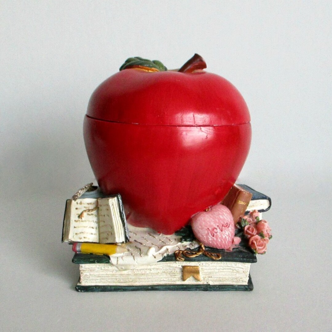 Red Apple Box . Jewelry Trinket Box . Keepsake Coin Box . - Etsy