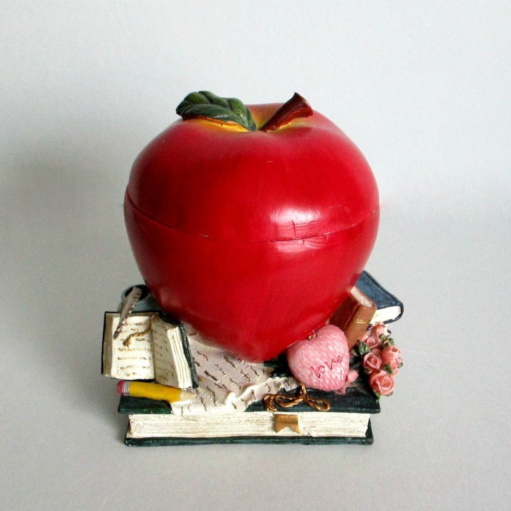 Red Apple Box . Jewelry Trinket Box . Keepsake Coin Box . - Etsy