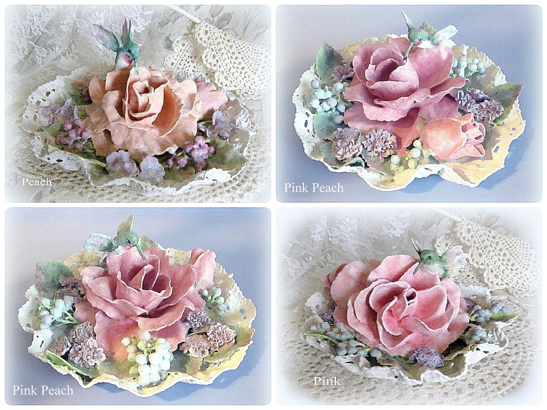 Rose Flower Centerpiece . Hummingbird Floral Arrangement . - Etsy