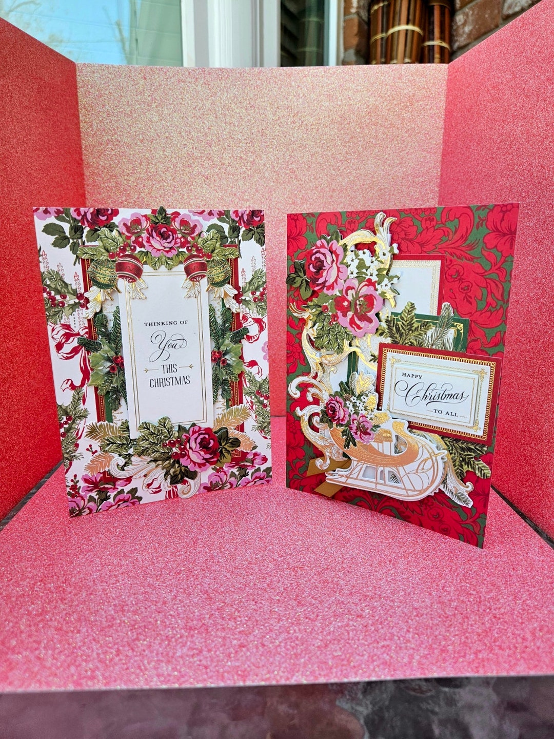 Christmas Cards 3D Hand Made Anna Griffin Inspired - Etsy