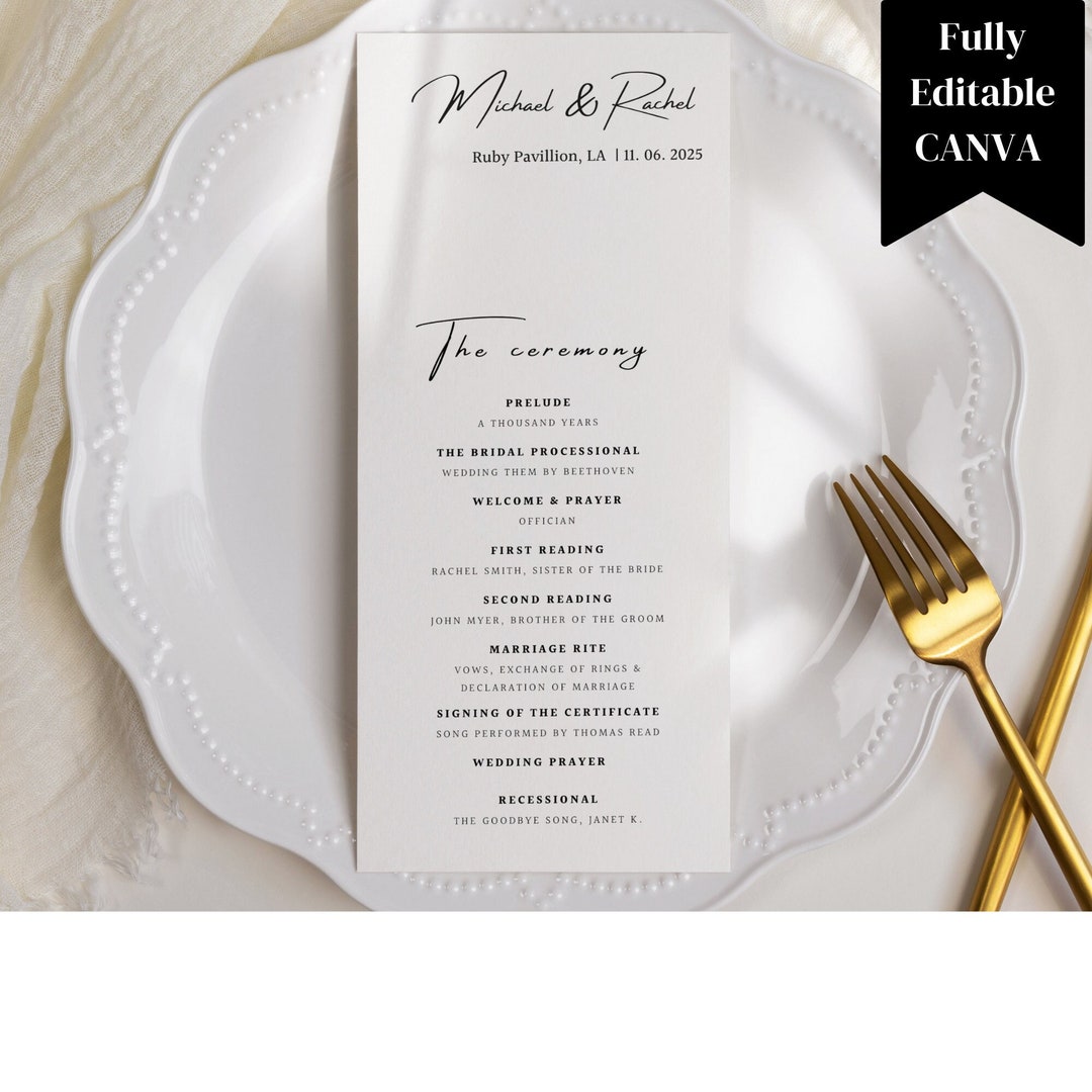 Catholic Wedding Program Template, Wedding Day Timeline Infographic ...