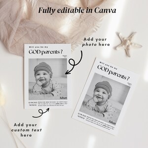 Godparent Proposal Card Template Will You Be My Godmother Proposal Card ...