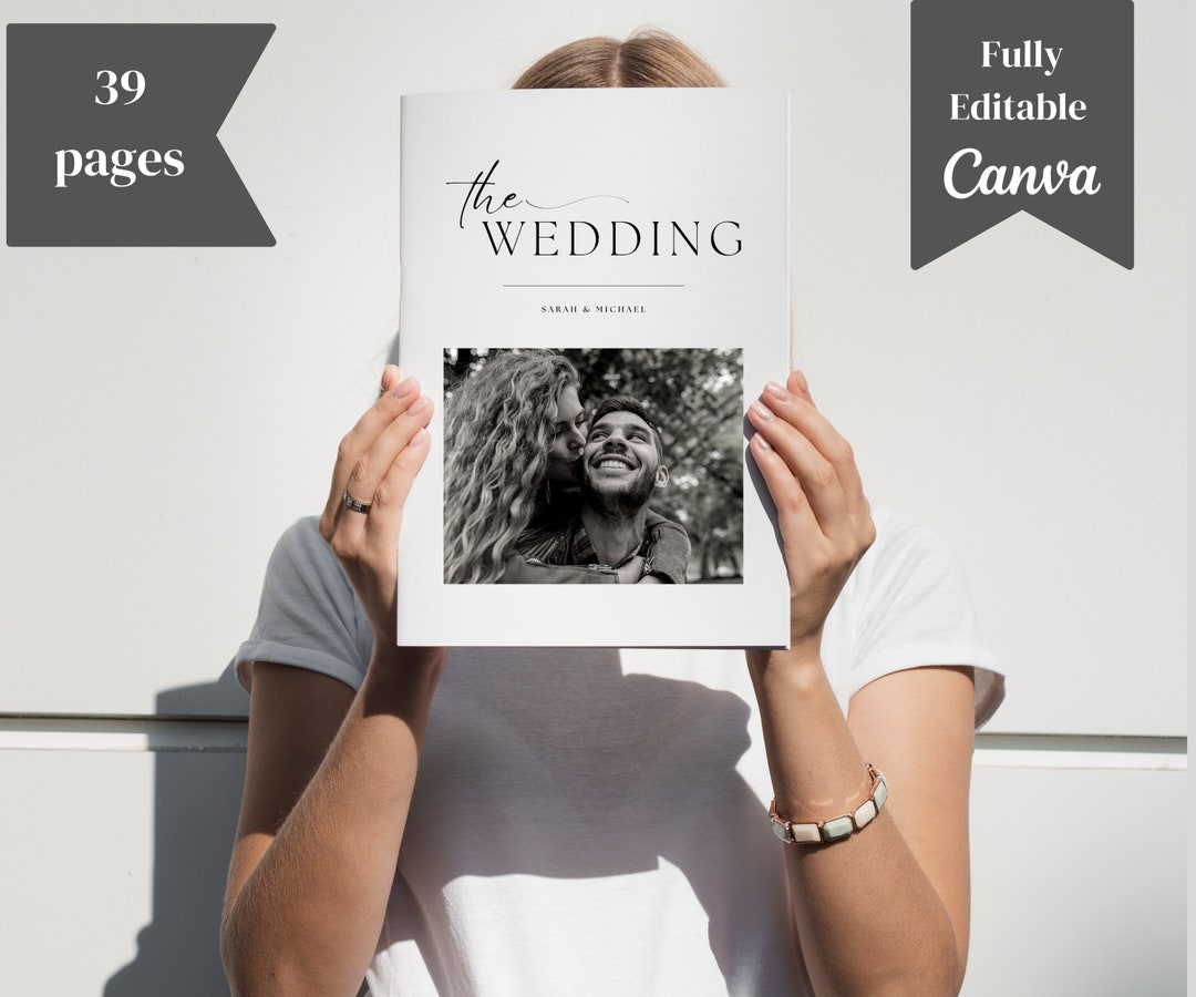 30 Pages Wedding Day Magazine Template Canva Seating Chart - Etsy
