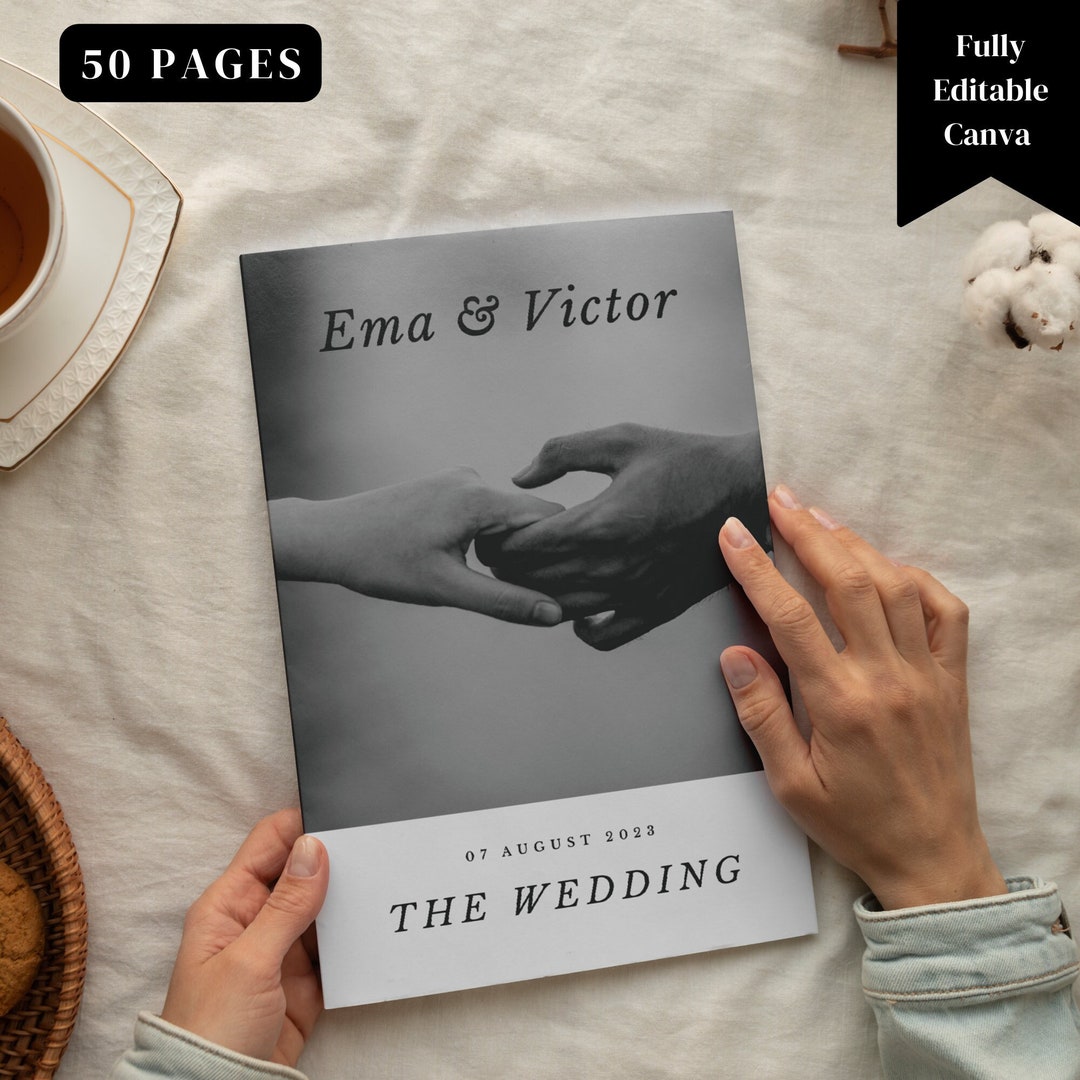 50 Pages Wedding Day Magazine Template Canva | Ceremony Programs ...
