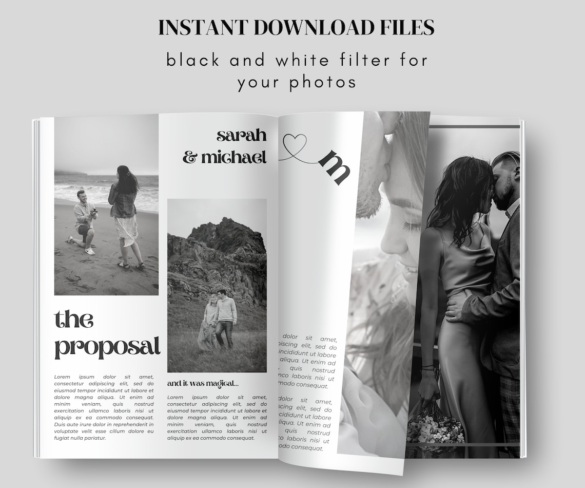 Wedding Program Magazine Wedding Magazine Template Canva - Etsy