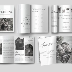 30 Pages Wedding Day Magazine Template Canva | Seating Chart Wedding ...