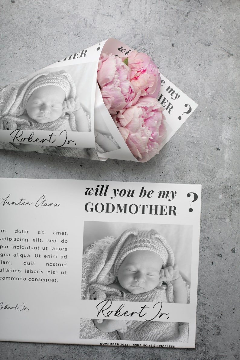 Will You Be My Godmother Proposal Template Bouquet Wrap, Personalised ...
