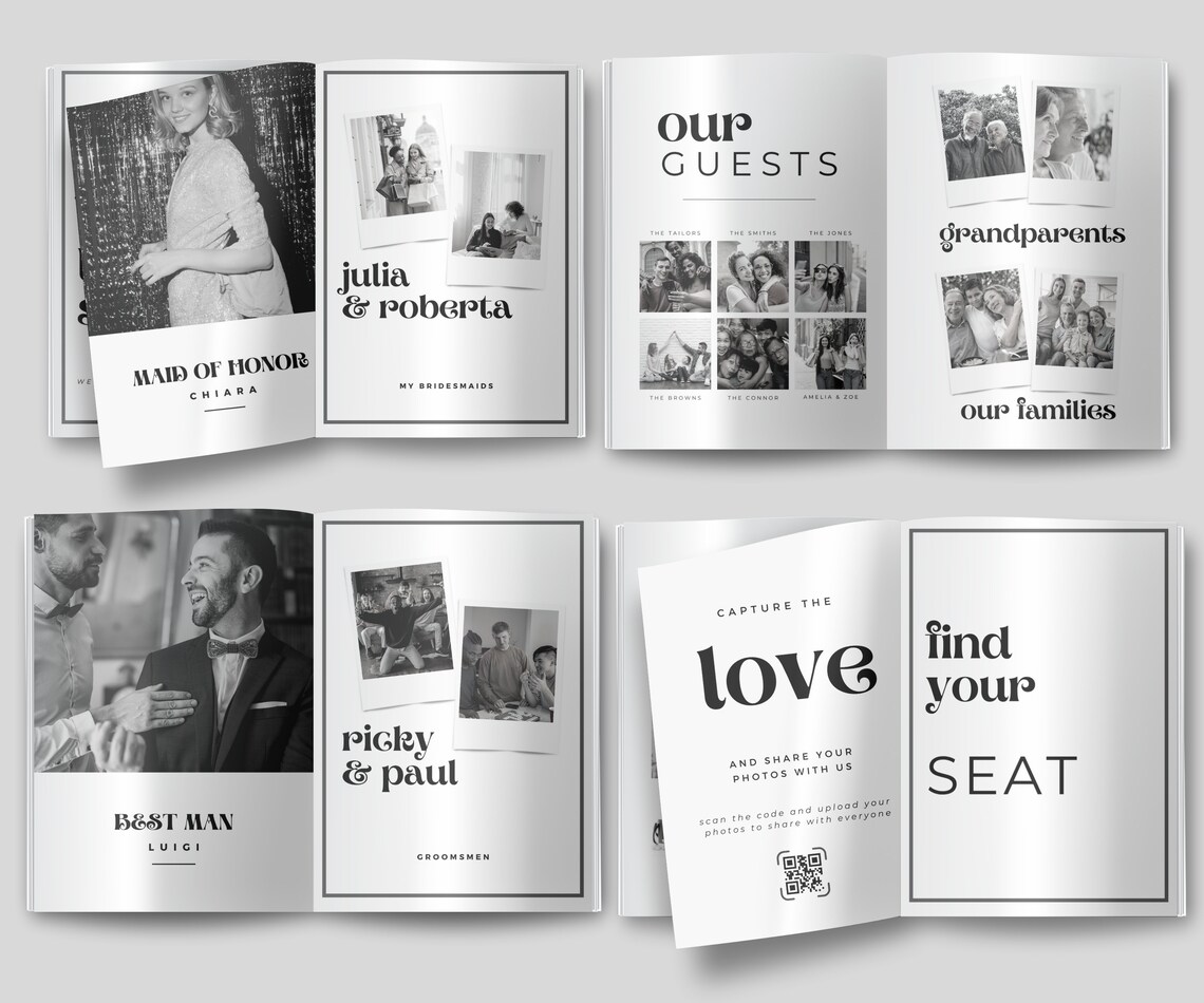 Wedding Program Magazine Wedding Magazine Template Canva - Etsy