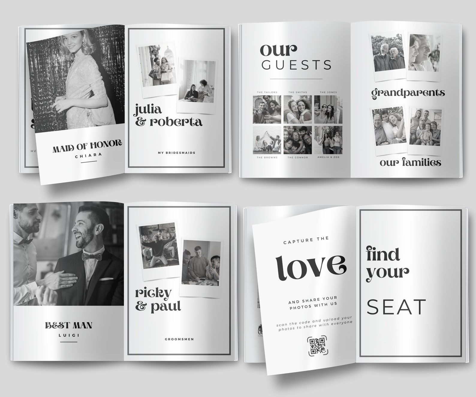 Wedding Program Magazine, Wedding Magazine Template Canva, Seating ...