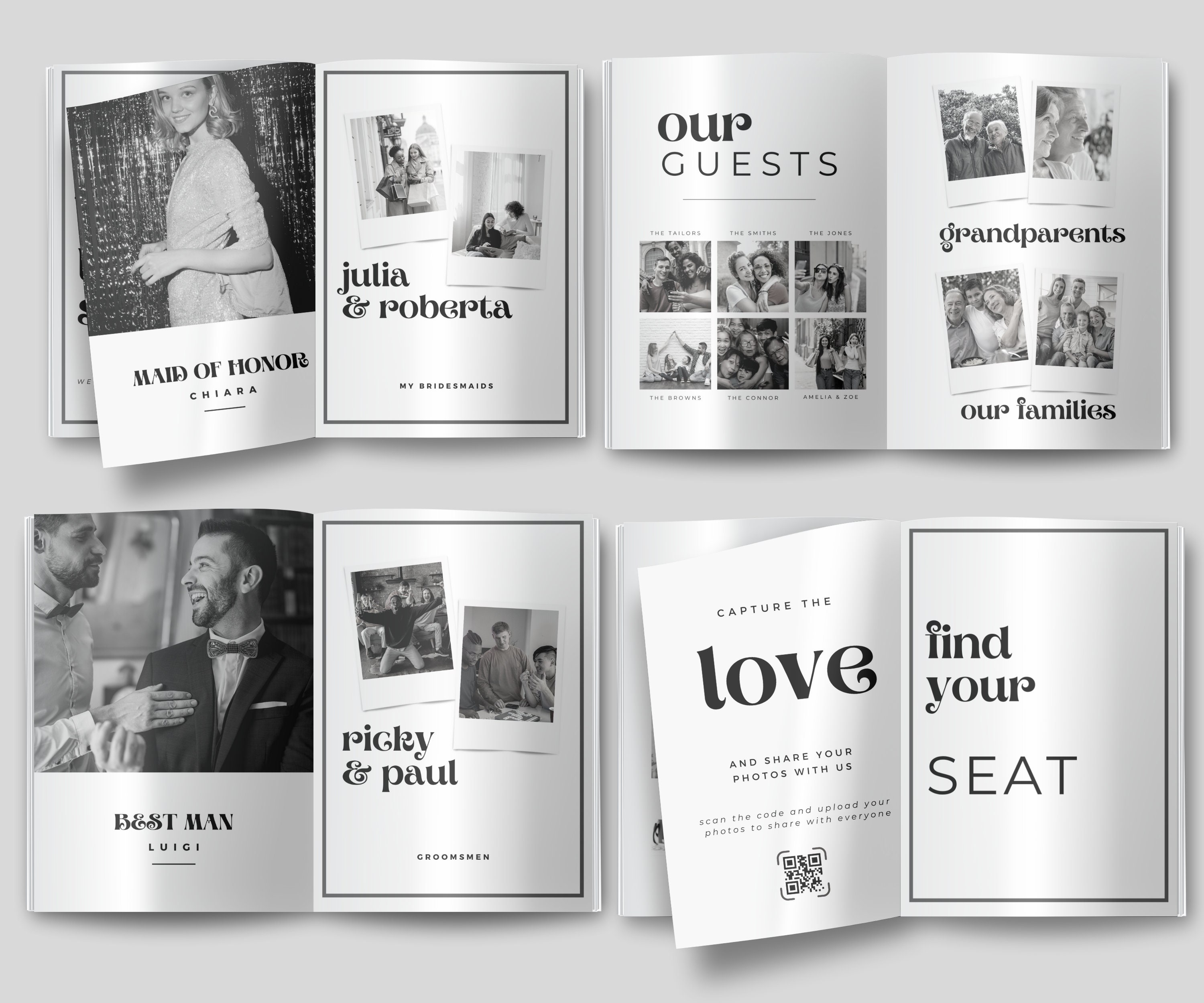 Wedding Program Magazine, Wedding Magazine Template Canva, Seating ...